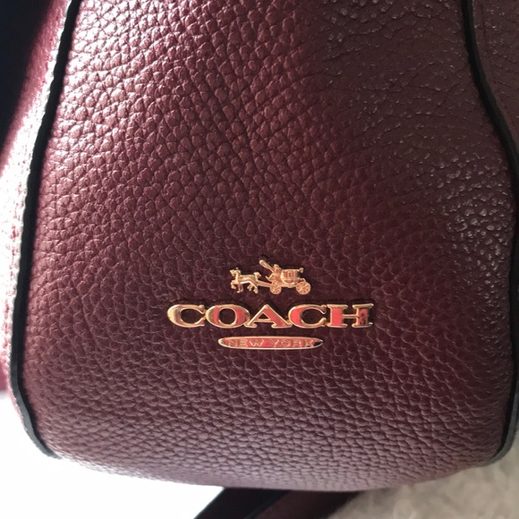 Coach | Bags | Coach Burgundy Pebbled Leather Shoulder Bag | Poshmark